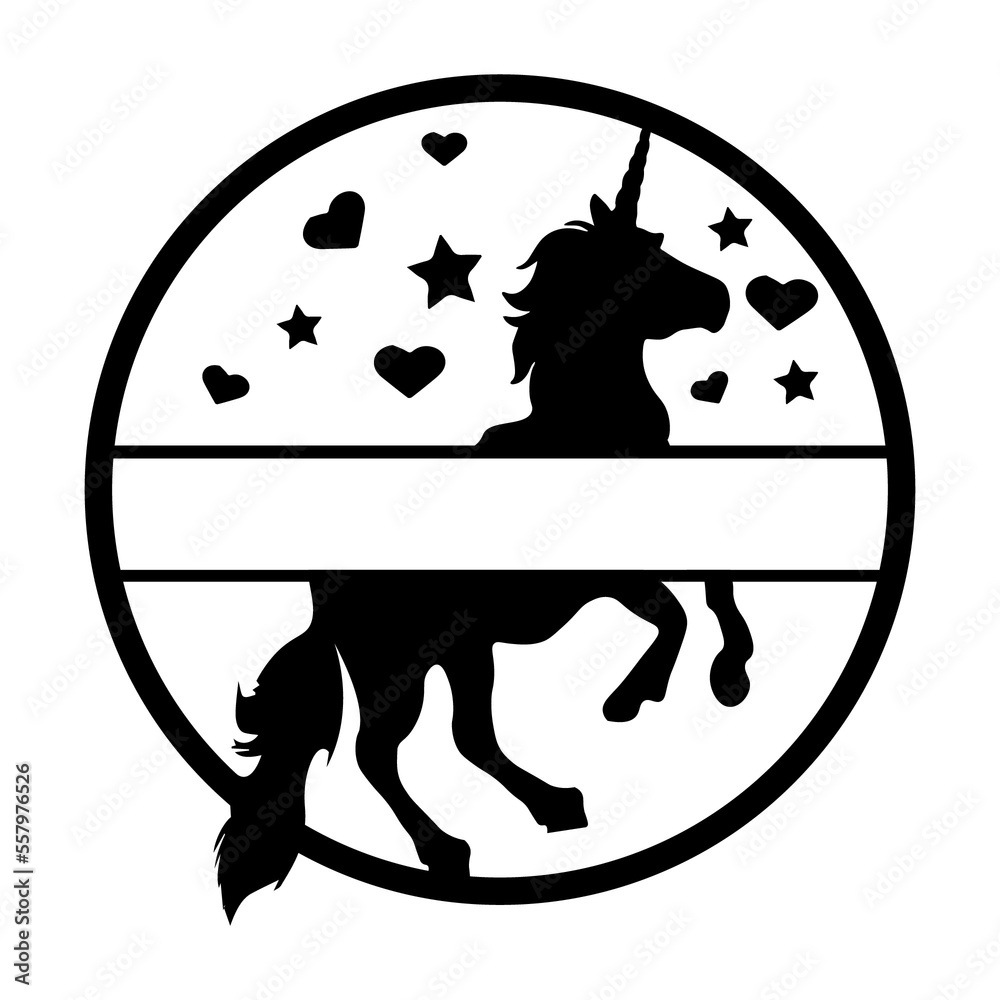 unicorn Name sign dxf svg, theme laser cut template, door or wall ...