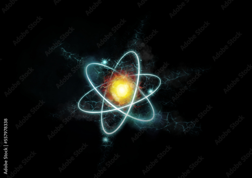 Electron, proton y neutron es la estructura atomica. Concepto de ...