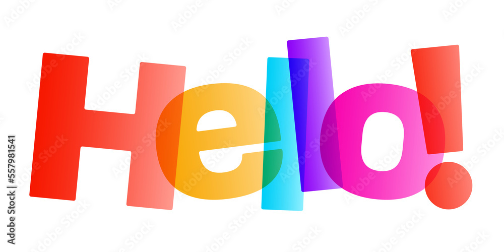 Word hello color lettering illustration Stock Illustration | Adobe Stock