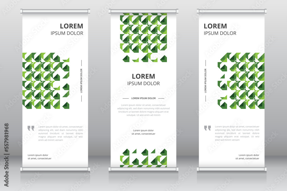 Modern and professional roll up banner template or vertical signboard ...