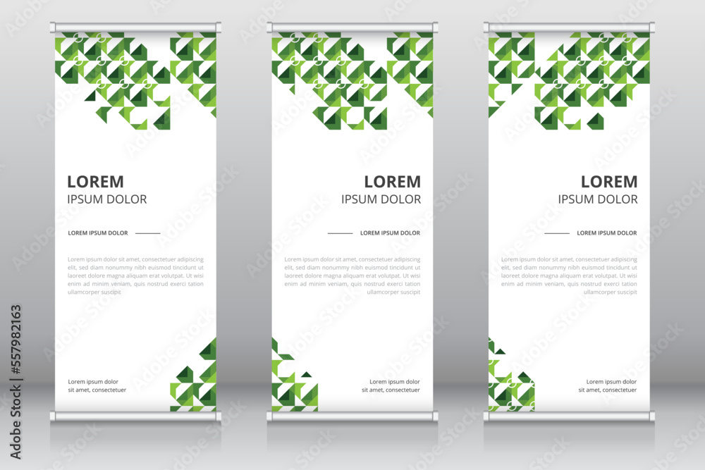 Modern and professional roll up banner template or vertical signboard ...