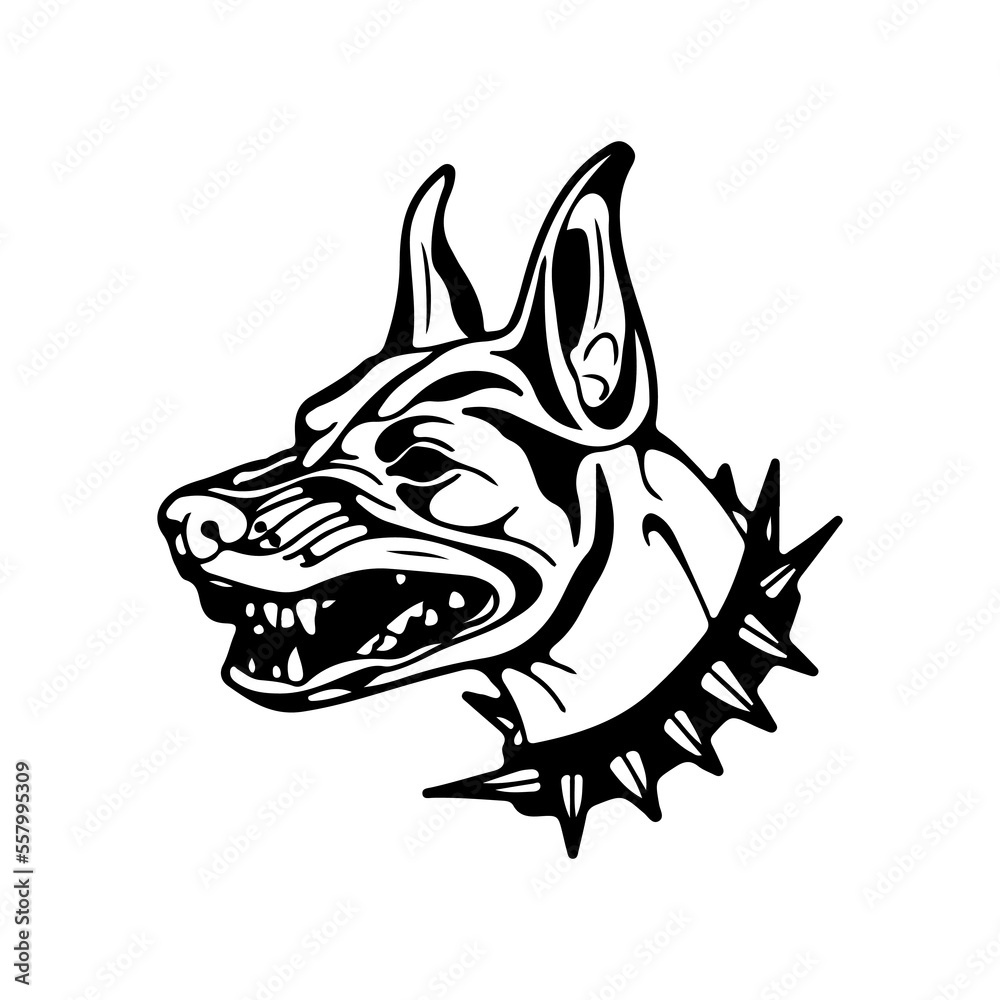 vector illustration of a scary dog Stock Vector | Adobe Stock