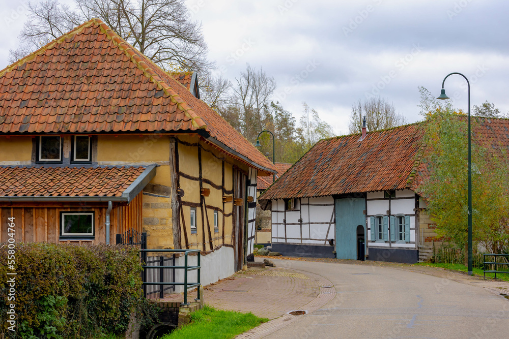 Dutch timber framed houses (vakwerk huizen) Nuth is a small village in ...