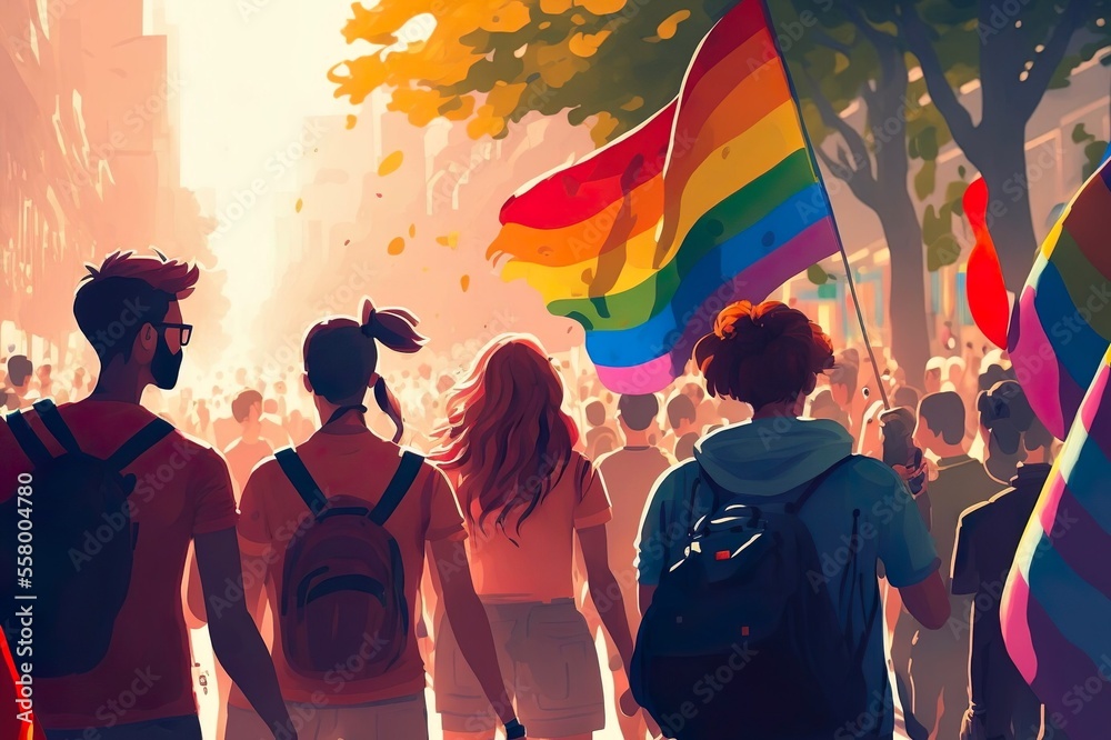 Rainbow pride graphic lgbtqia (ai generated) Stock Illustration | Adobe ...