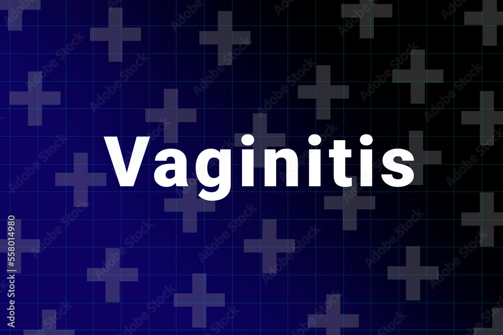 Vaginitis disease Illustration. Vaginitis title on medical background ...
