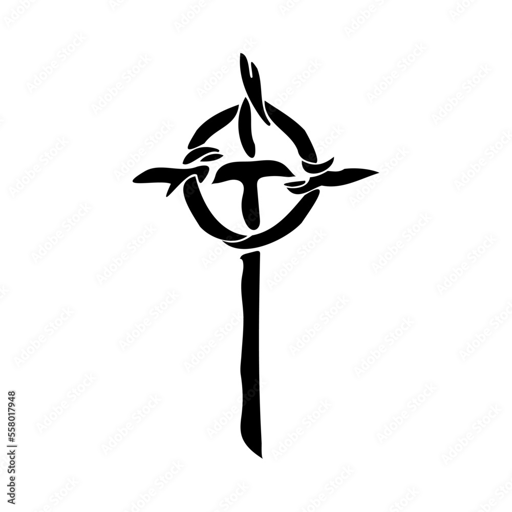 Cross Illustration Logo, T Cross Logo, T Cross Tattoo, T Cross Vector ...