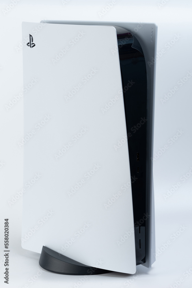 Perspective view of Sony playstation 5 console Stock Photo | Adobe Stock