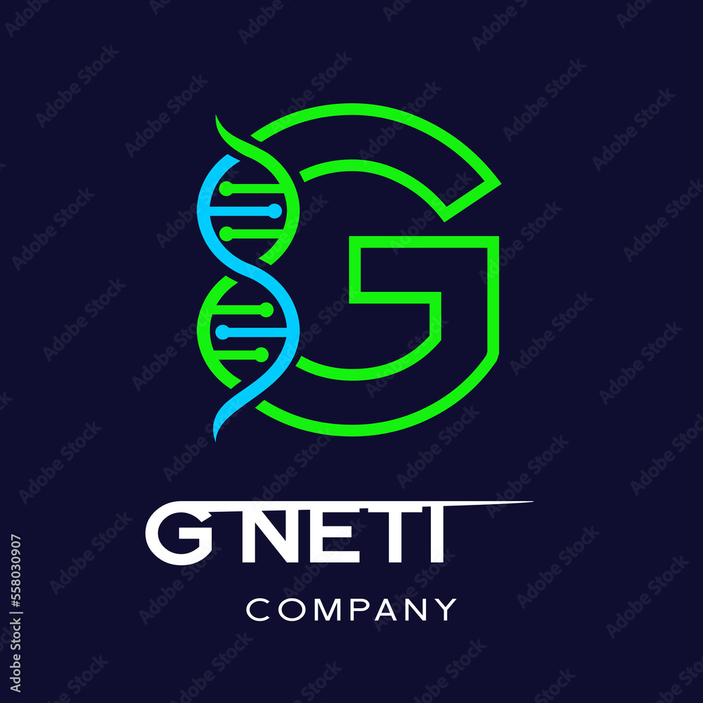 Letter G Genetic DNA vector logo template. Design with chromosome ...