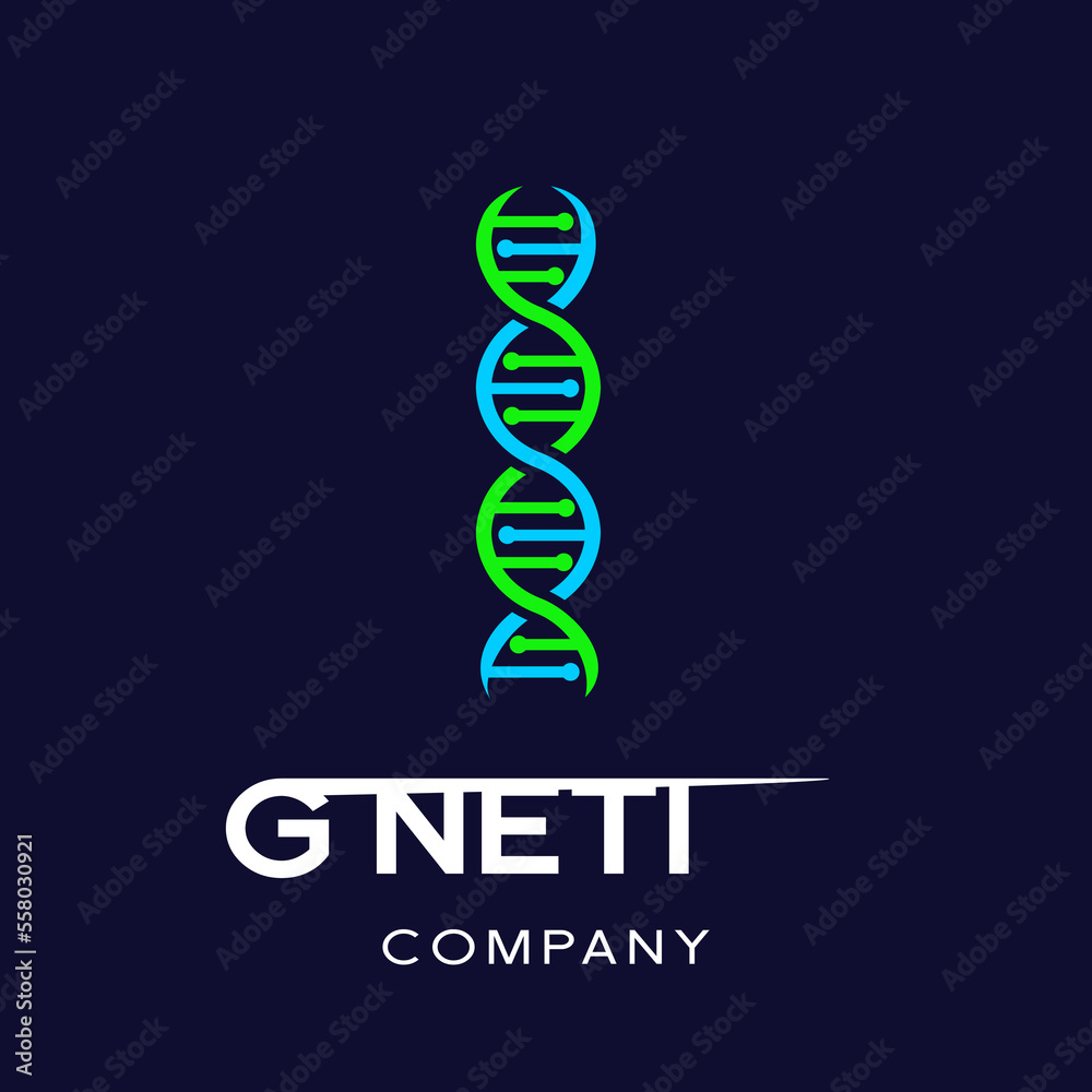 Letter I Genetic DNA vector logo template. Design with chromosome ...