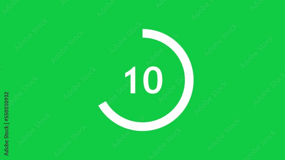 Vidéo Stock seconds timer animation with elapsed circle effect in green screen background ...