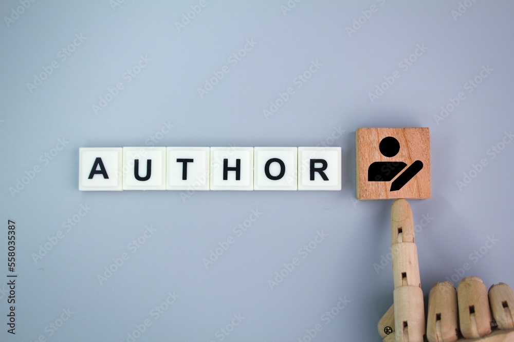 letters of the alphabet with the word author and its icon. the concept ...