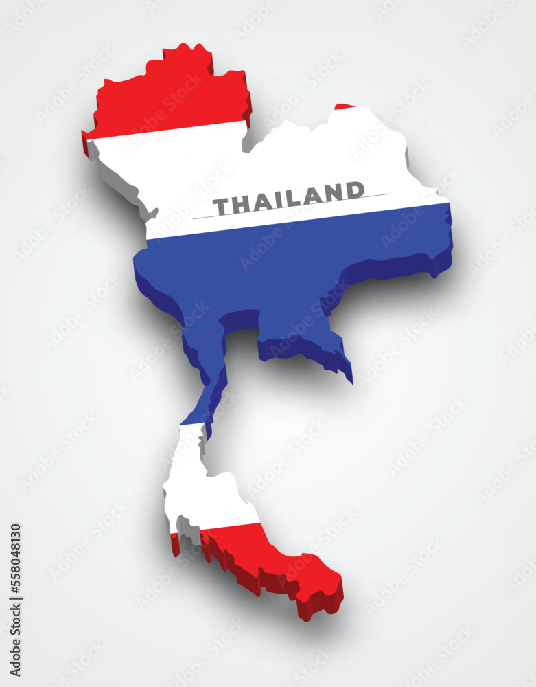 Thailand 3d flag map vector Stock Vector | Adobe Stock
