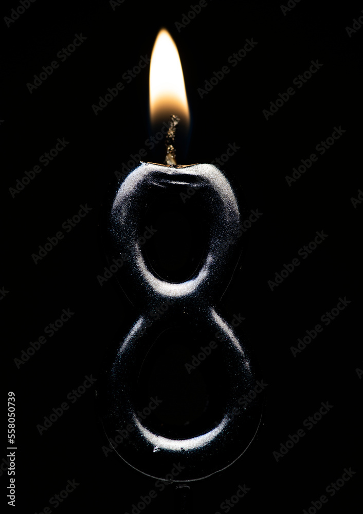 Black candle numbers used to decorate cakes birthdays and dates ...