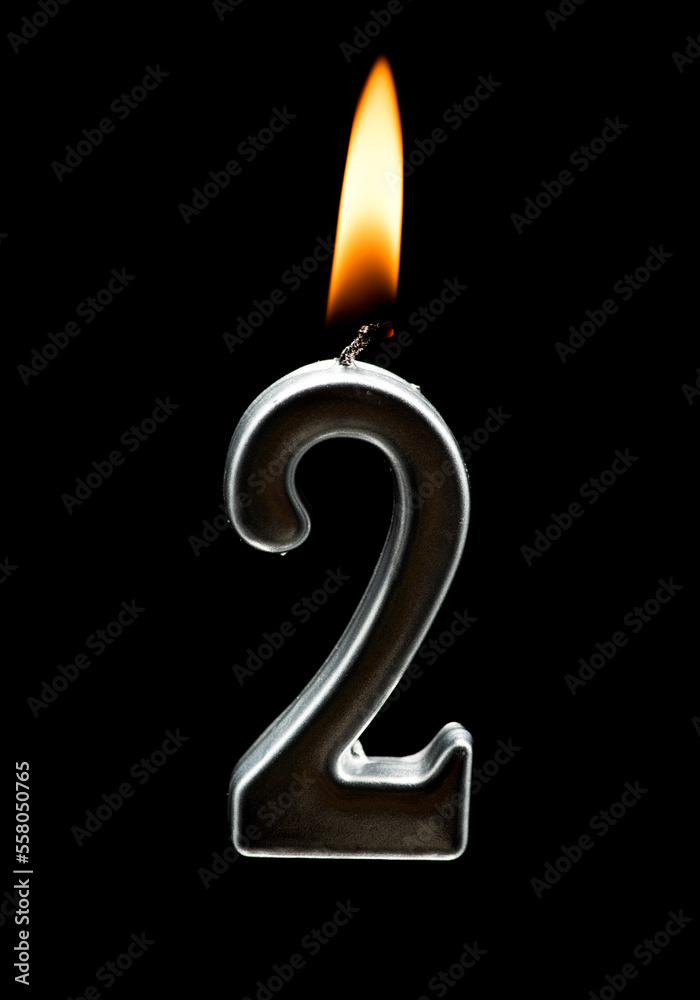Black candle numbers used to decorate cakes birthdays and dates ...