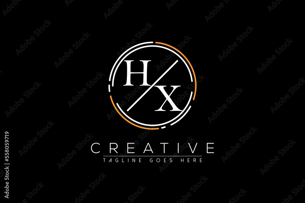 letter hx elegant and luxury Initial with circle frame minimal monogram ...