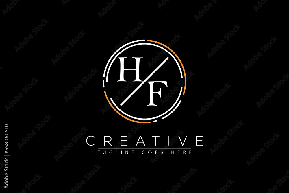 letter hf elegant and luxury Initial with circle frame minimal monogram ...