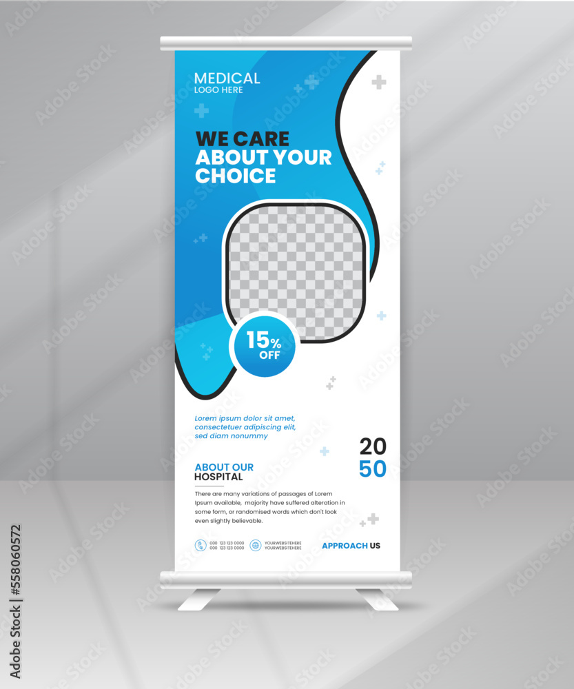 Healthcare and medical Roll up Banner design Stand for Hospital ...