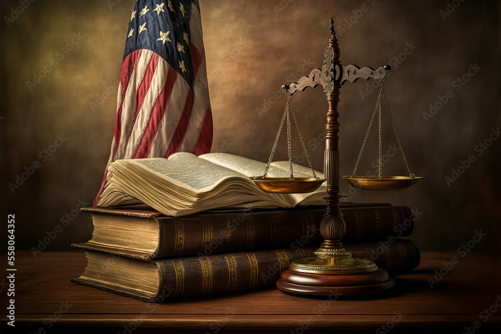 Scale of justice symbolized by a strong illustration to represent the ...