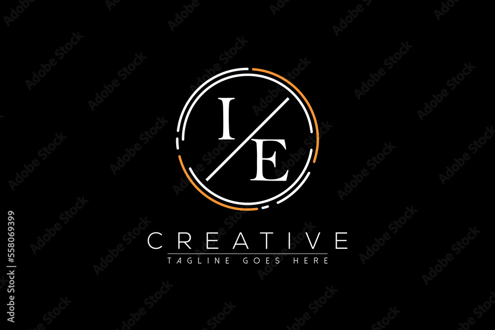 letter ie elegant and luxury Initial with circle frame minimal monogram ...