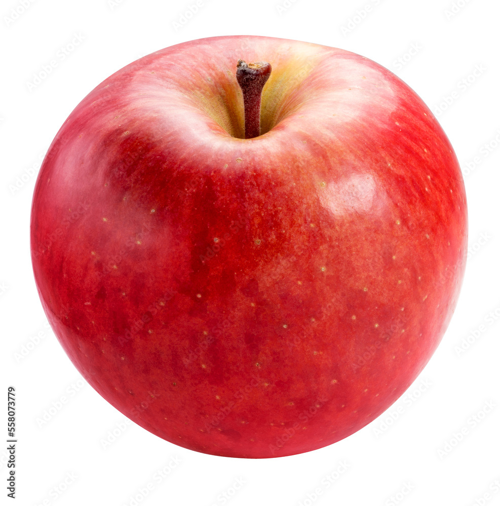 Red Apple with leaf isolated on white background, Fresh Red apple on ...