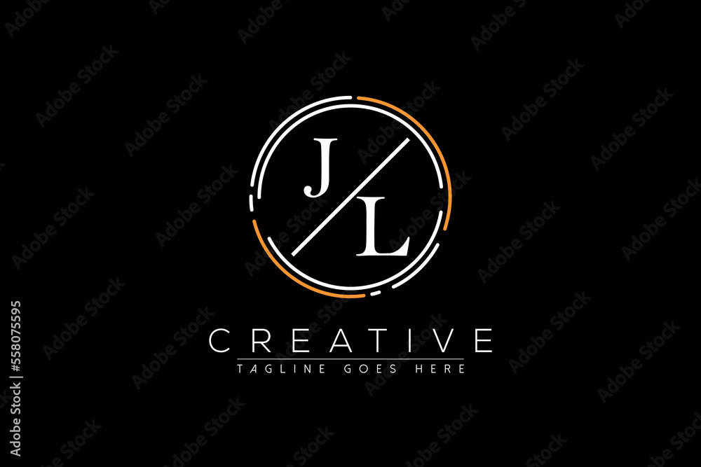 letter jl elegant and luxury Initial with circle frame minimal monogram ...