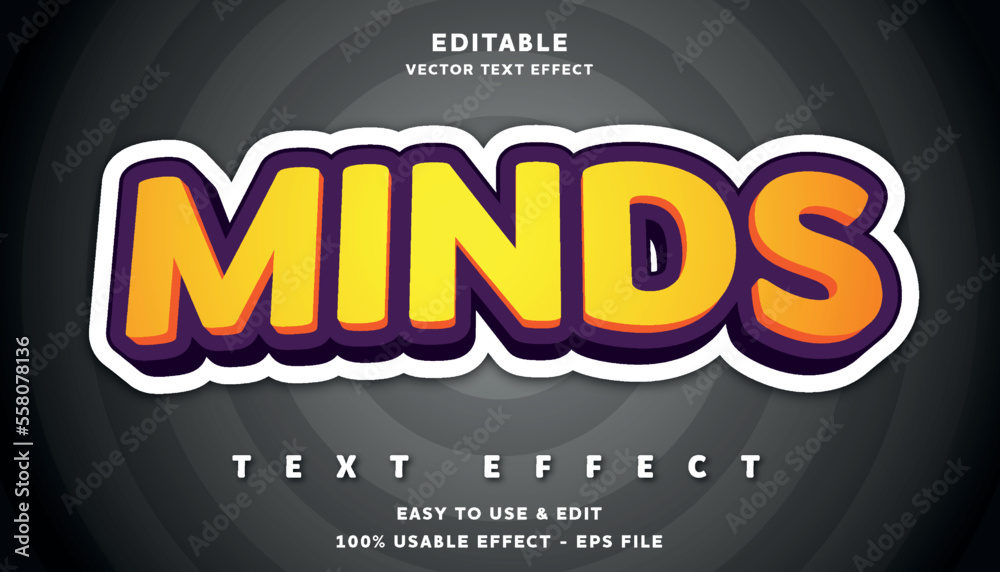 editable minds vector text effect with modern style design usable for ...