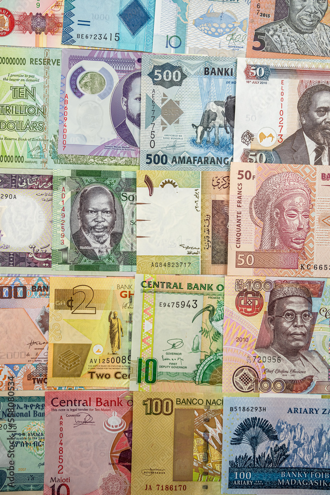 variety of South African Rand banknotes. Stock Photo | Adobe Stock