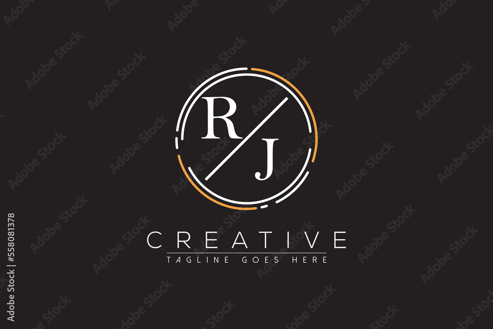 letter rj elegant and luxury Initial with circle frame minimal monogram ...