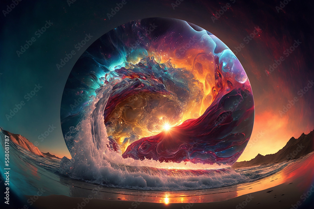 wallpaper background, a glorious galaxy rise from the surface of an ...