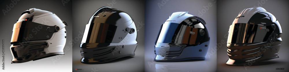 Motorcross motorsports high speed helmet design renders with gradient ...