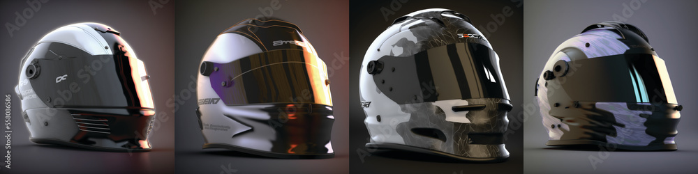 Motorcross motorsports high speed helmet design renders with gradient ...