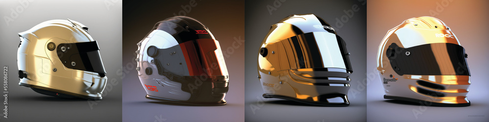 Motorcross motorsports high speed helmet design renders with gradient ...