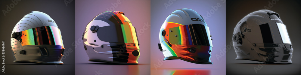Motorcross motorsports high speed helmet design renders with gradient ...