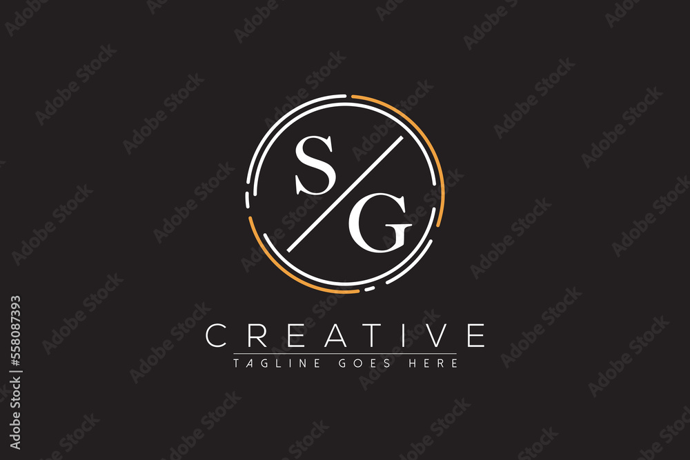 letter sg elegant and luxury Initial with circle frame minimal monogram ...