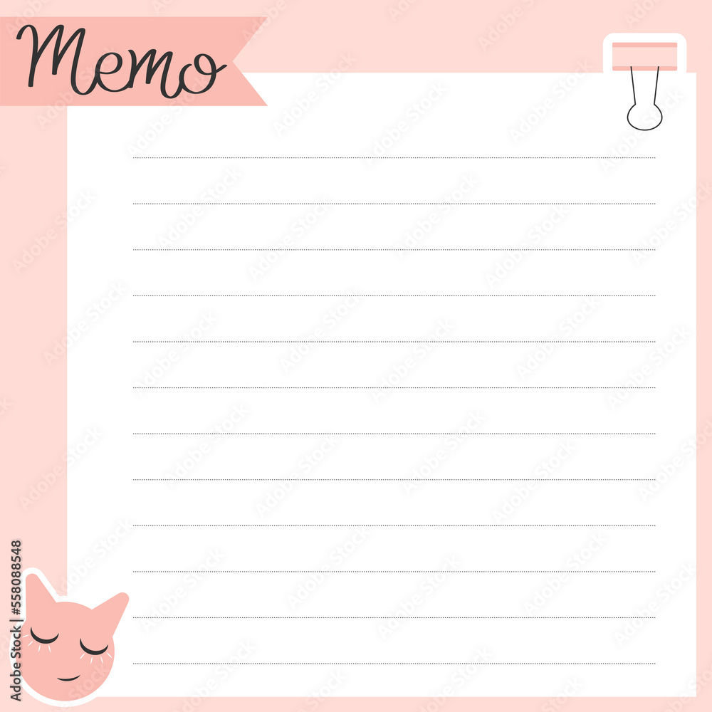 Paper memo template. Notes, memo and to do lists used in a diary or ...