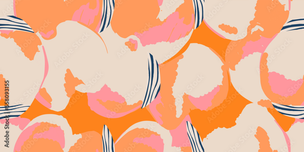 Hand drawn artistic abstract pattern. Collage cute contemporary print ...