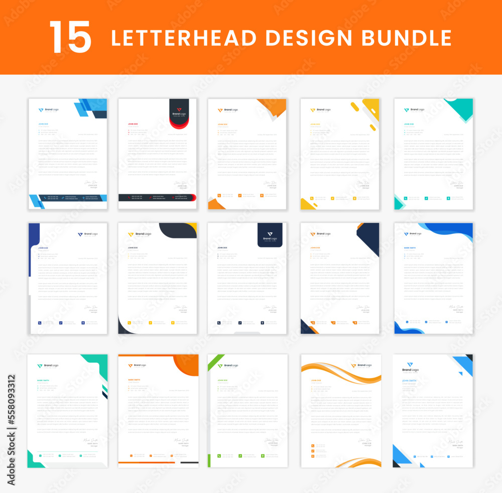 15 corporate letterhead design bundle collection, business letterhead ...