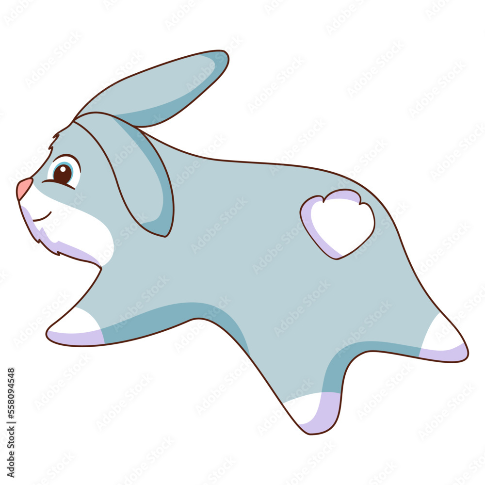 Cute little bunny. Animal rabbit.Vector flat illustration.Isolated on ...
