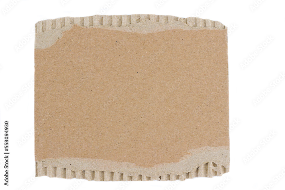 Cardboard ripped edge isolated on white background. cardboard paper ...