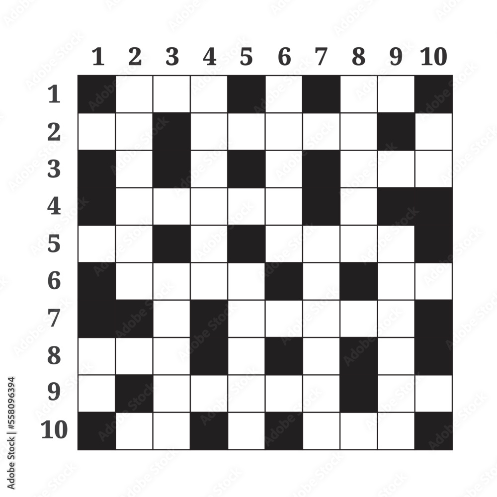 Crossword Puzzle Vector Empty 10 X 10 Square Puzzle Template For crossword-puzzle-vector-empty-10-x-10-square-puzzle-template-for