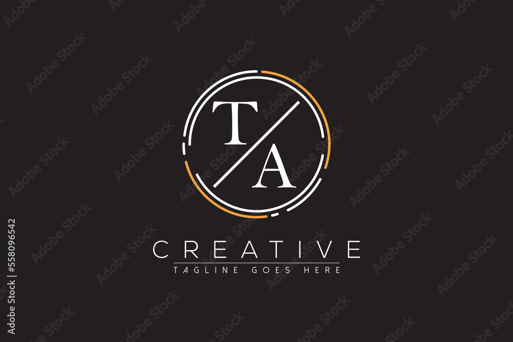 letter ta elegant and luxury Initial with circle frame minimal monogram ...
