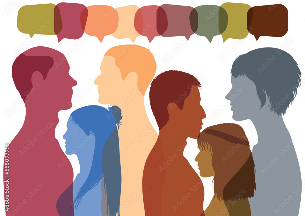 Equal rights for all races and protests. Communication concept. Vector ...