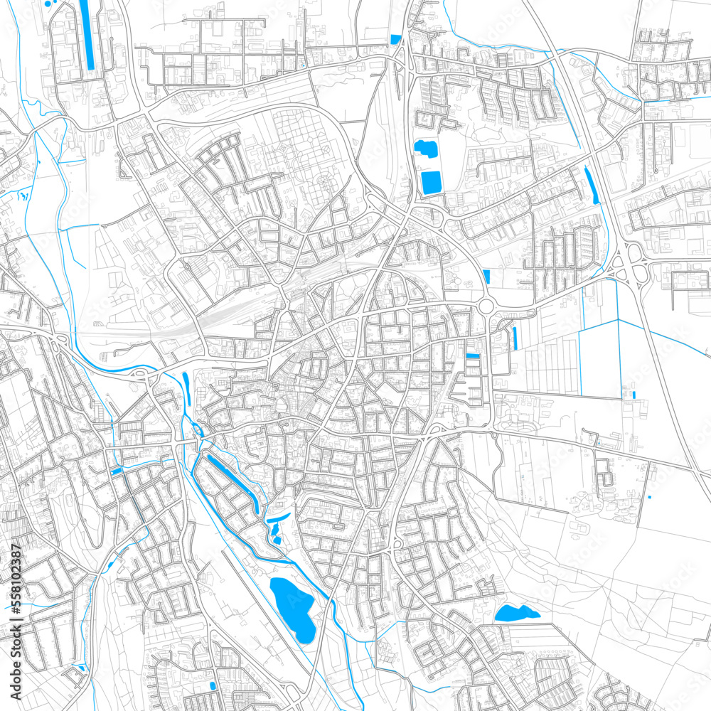 Hildesheim, Germany high resolution vector map Stock Vector | Adobe Stock