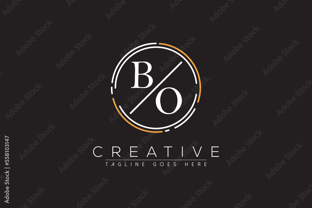 letter bo elegant and luxury Initial with circle frame minimal monogram ...