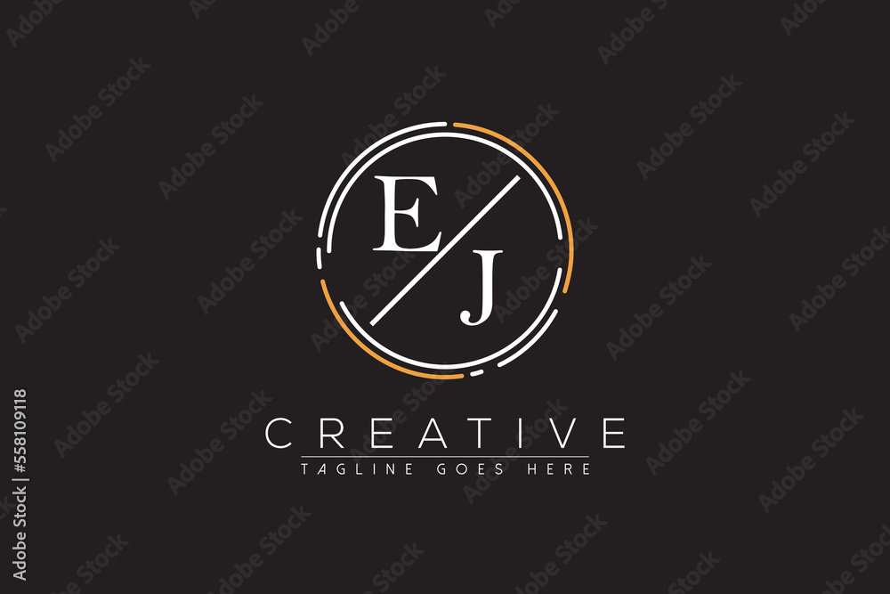 letter ej elegant and luxury Initial with circle frame minimal monogram ...