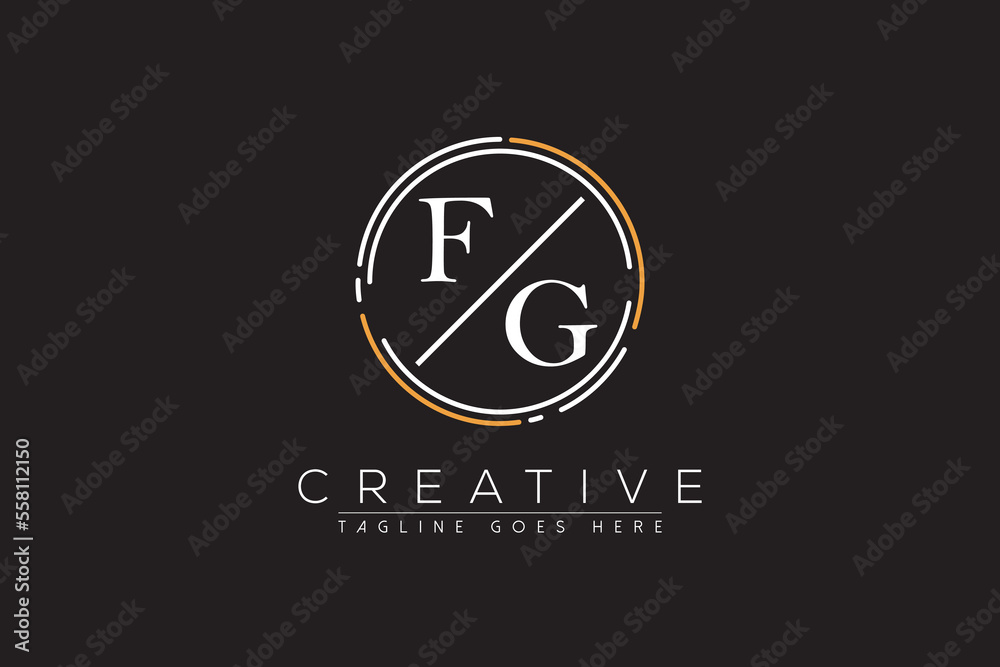 letter fg elegant and luxury Initial with circle frame minimal monogram ...