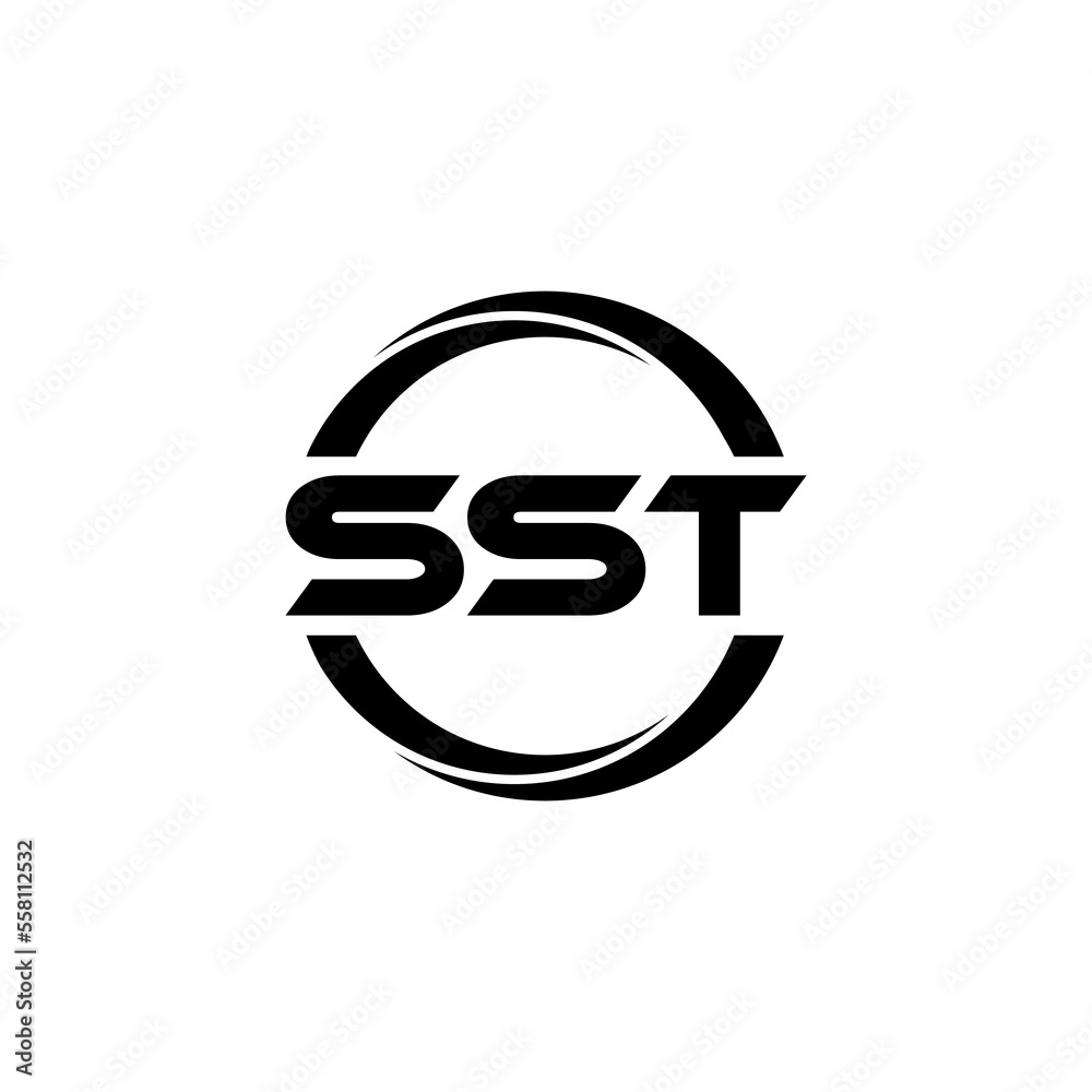 Vecteur Stock SST letter logo design with white background in ...