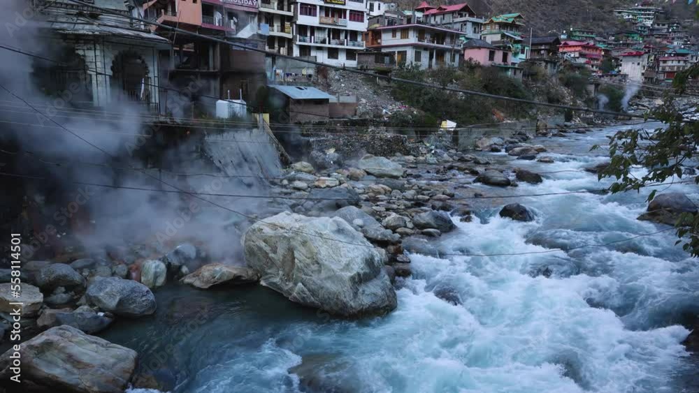Hot water spring in Manikaran Kullu Manali Himachal Pradesh India ...
