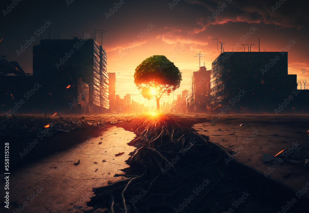 An abstract background of the impact of deforestation on the ...