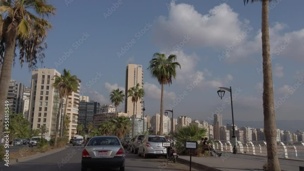 Stockvideon Sabah Nassar's Rock at Raouche in Beirut, Lebanon. known as ...